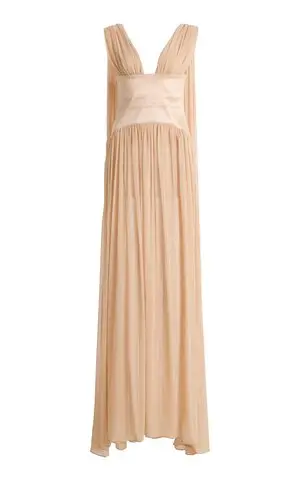 Arcina Ori Ramona Chiffon Maxi Dress - Nude