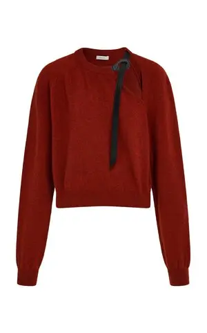FERRAGAMO Wool-cashmere Sweater With Cutout Detail - Red