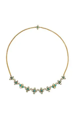 Kentshire Antique Chrysoberyl And Turquoise Necklace - Multi