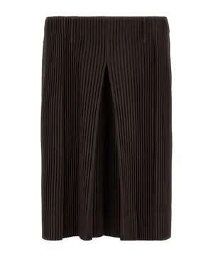Issey Miyake Tailored Pleats Pleated Bermuda Shorts - Brown