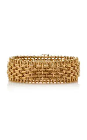 STEPHANIE WINDSOR Vintage Rare Mellerio Dits Meller Rattan-weave Bracelet - Gold