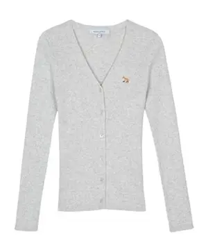 Maison Kitsuné Baby Fox Patch Knit Cardigan - Grey