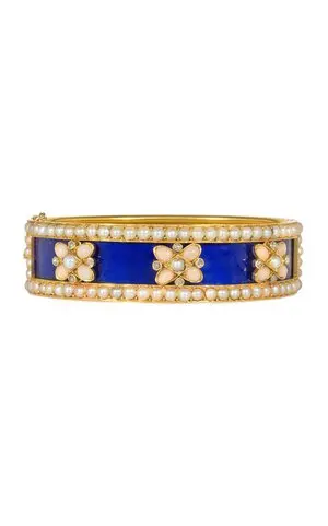 Kentshire Antique Enamel, Pearl And Angelskin Coral Bracelet - Blue
