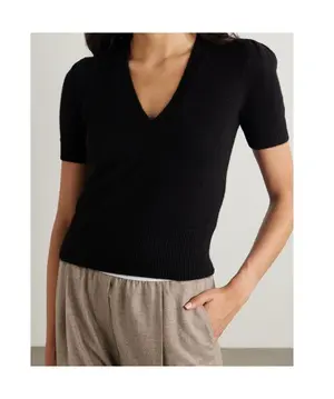 FRAME Gathered Short Sleeve Sweater