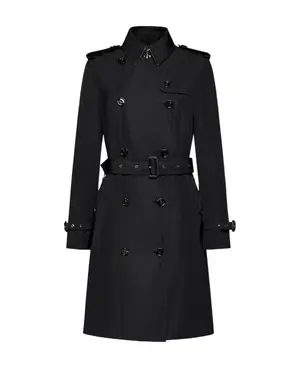 Burberry Double-breasted Belted Trench Coat - Black
