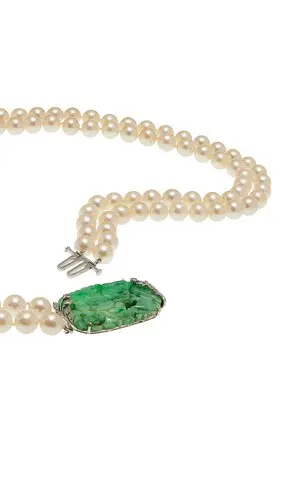 STEPHANIE WINDSOR Late Art Deco Cultured Pearl And Jade Necklace