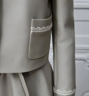 Dior Cropped Jacket With Lace Trim - No