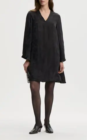 BY MALENE BIRGER Paulina Cupro-blend Tunic - Black