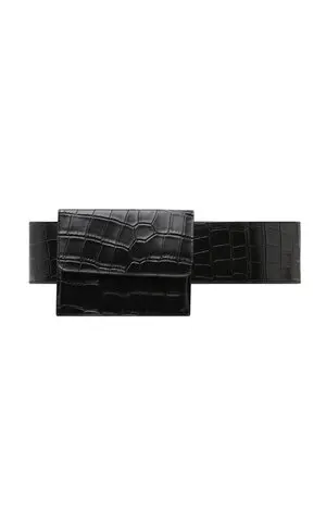 ST. AGNI Croc Pocket Belt - Black
