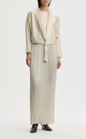 BY MALENE BIRGER Suki Plissé Maxi Dress - Off-white