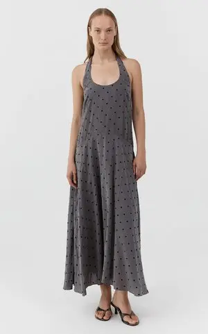 ST. AGNI Spot Tassel Lyocell Dress