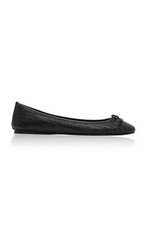 ST. AGNI Woven Bow Ballet Flat - Black