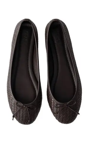 ST. AGNI Woven Bow Ballet Flat - Brown