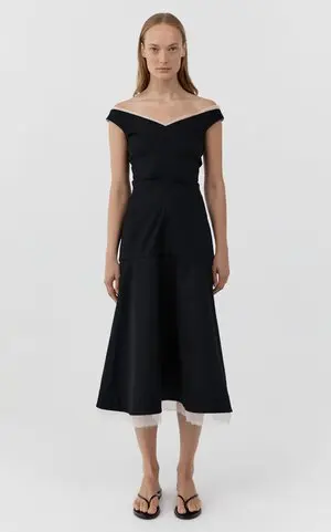 ST. AGNI Compact Off Shoulder Cotton Dress