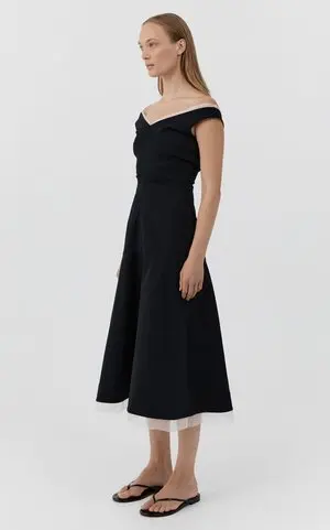 ST. AGNI Compact Off Shoulder Cotton Dress
