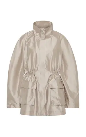 ST. AGNI Paper Taffeta Silk Parka Jacket
