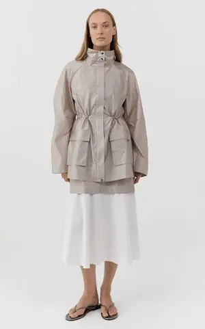 ST. AGNI Paper Taffeta Silk Parka Jacket