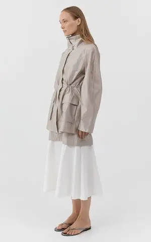ST. AGNI Paper Taffeta Silk Parka Jacket