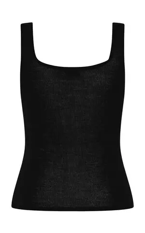 ST. AGNI Superfine Merino Wool Tank - Black