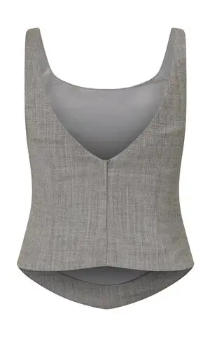 ST. AGNI Draped Bodice Wool Top
