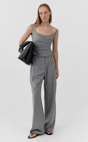 ST. AGNI Draped Bodice Wool Top
