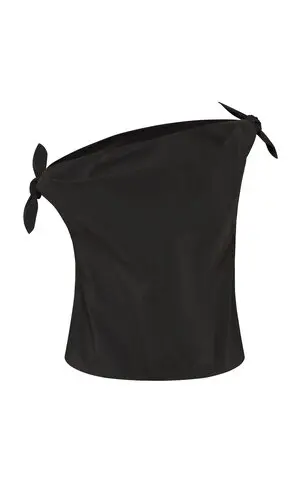 ST. AGNI Asymm Bow Cotton Top