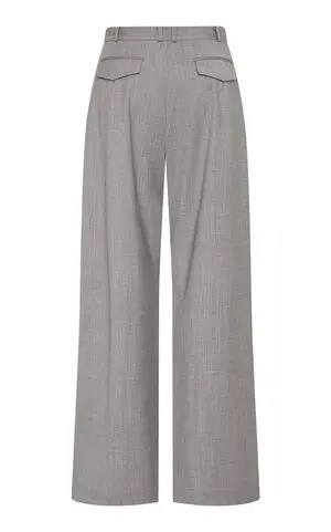 ST. AGNI Pleat Slouch Wool Tapered Leg Pants