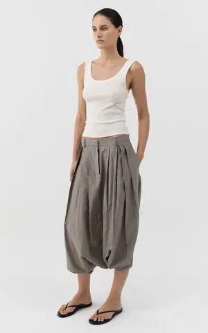 ST. AGNI Hybrid Balloon Linen Skirt