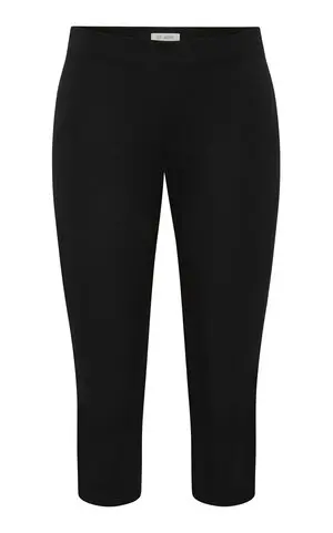 ST. AGNI Compact Capri Cotton Slim Leg Pants - Black