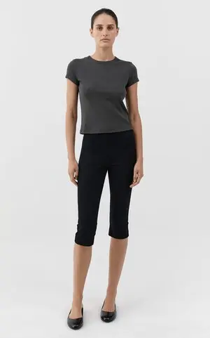 ST. AGNI Compact Capri Cotton Slim Leg Pants