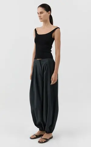 ST. AGNI Off Shoulder Knit Cotton Top