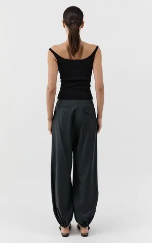 ST. AGNI Off Shoulder Knit Cotton Top