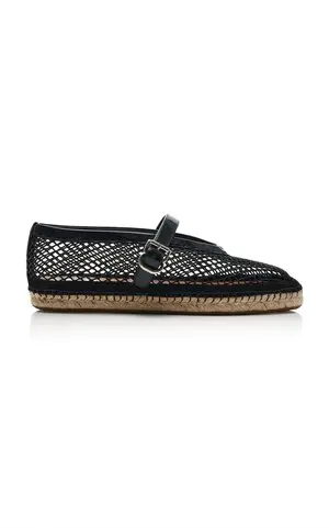 Alaïa ALAÏA Black Fishnet Espadrille With Buckle Strap Black