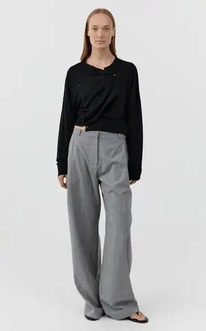 ST. AGNI Superfine Buttoned Merino Wool Cardigan
