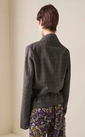 Dries Van Noten Valena Checked Wool Jacket