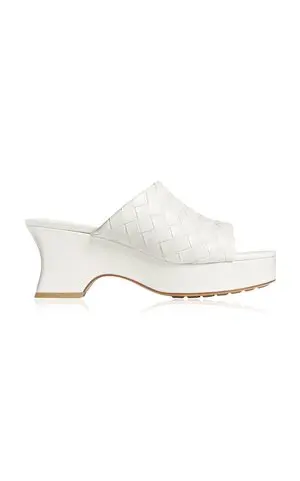 Bottega Veneta Rosita Kitten Wedge Sandals - White