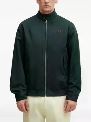 Fred Perry Logo Embroidered Harrington Jacket - Green