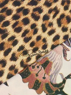 Roberto Cavalli Leopard-print Floral-pattern Scarf