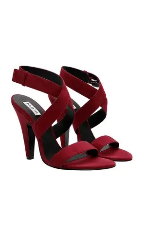 Alaïa Cone Suede Sandals - Red