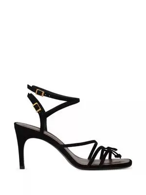 POTAMY Suede Bow Detail Sandals - Black