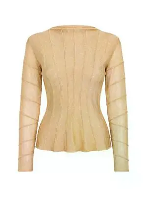 Cult Gaia Raised-seam Fine-knit Top - Neutrals