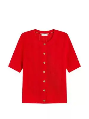 Tommy Hilfiger Cable-knit Short-sleeve Cardigan