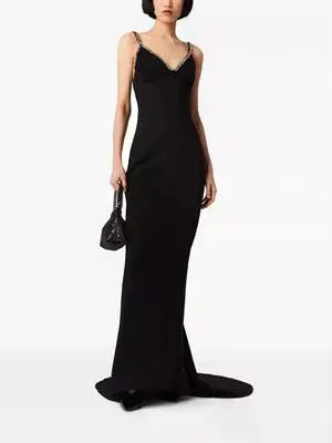 Stella McCartney Embellished Floor-length Gown - Black