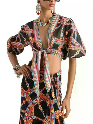 Dolce & Gabbana Carretto-print Batiste Top