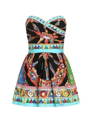 Dolce & Gabbana Carretto-print Poplin Dress