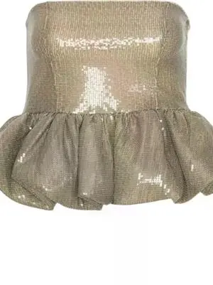 ROTATE BY BIRGER CHRISTENSEN Embellished Peplum Top