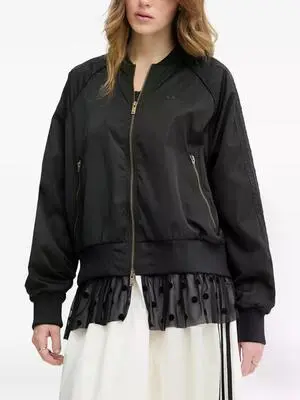 Adidas Sheer Polka-dot Trim Bomber Jacket