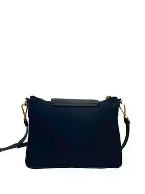 Prada Saffiano Trimmed Tessuto Zip Top Crossbody Bag