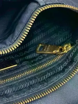 Prada Saffiano Trimmed Tessuto Zip Top Crossbody Bag
