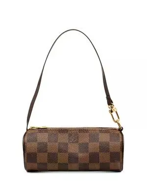 LOUIS VUITTON Damier Ebene Papillon Pochette Handbag - Brown